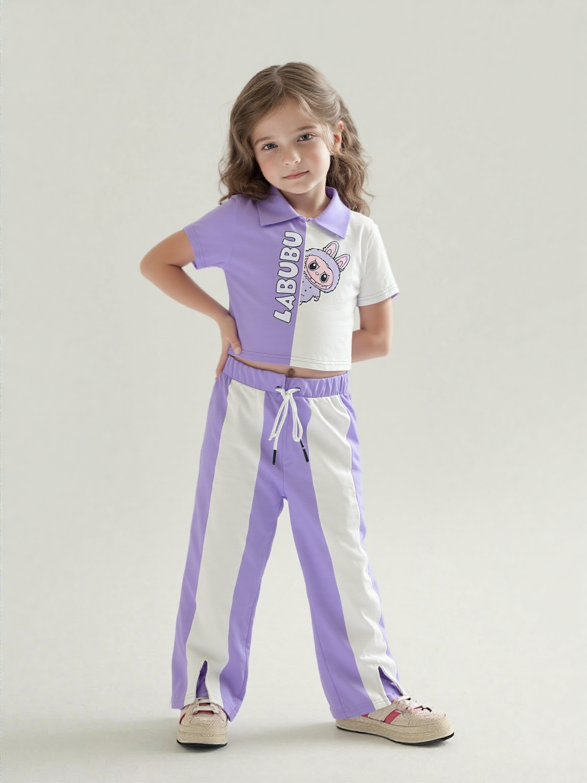 Girl's Lavender Labubu Co-Ord Set [GCS-6965](4-12 Years) – Kriss n Kross